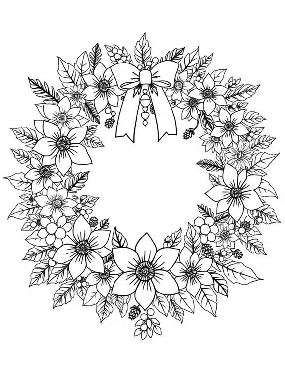 12 Christmas Wreath Coloring Pages - Free To Download - Encouraging ...