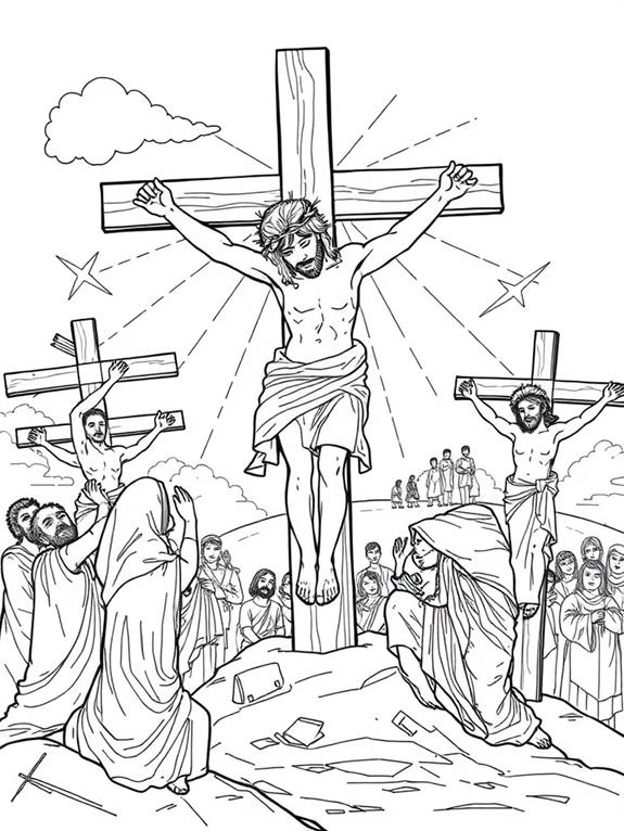 Jesus Coloring Crucifixion Christ Printable Drawing Pages Kids Easy ...