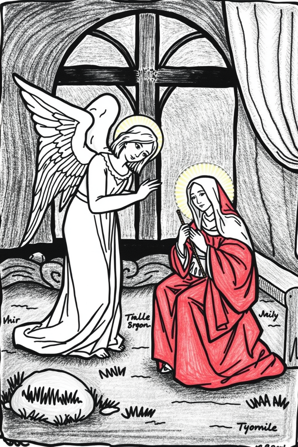 10+ Angel Visits Mary Drawing Ideas: Various Styles & Skill Levels