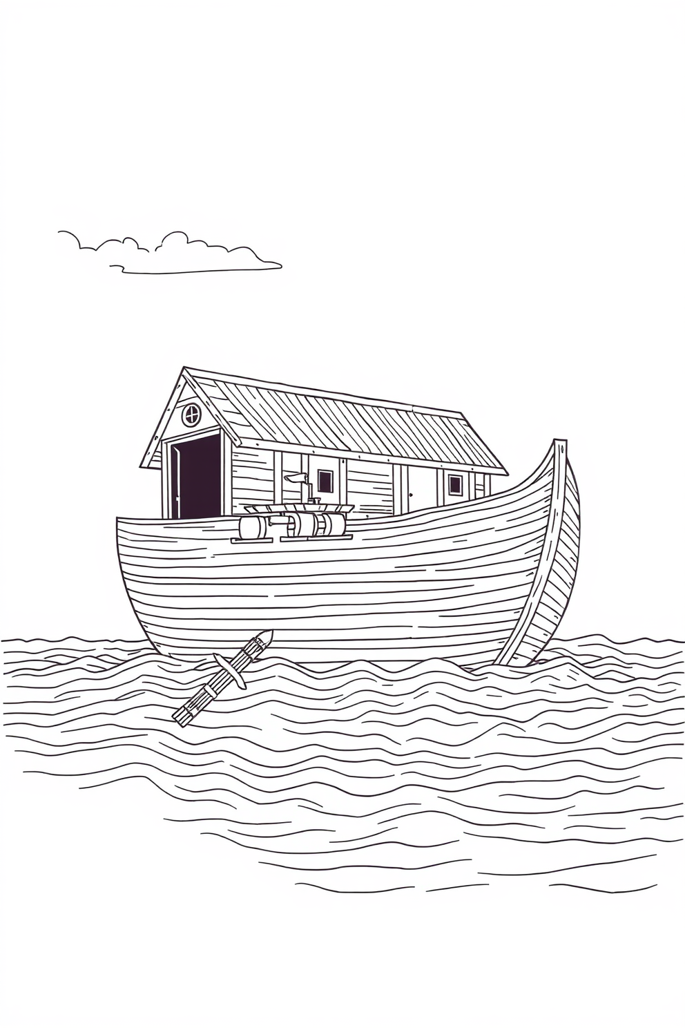 Noah S Ark Line Drawing