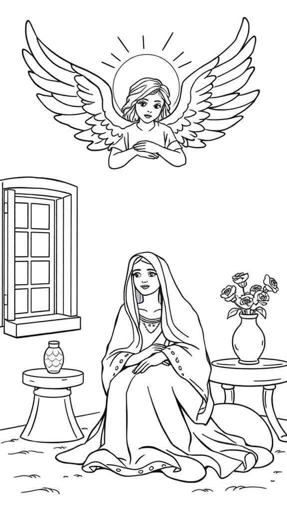12 Angel Visits Mary Coloring Pages - Printable & Free To Download ...