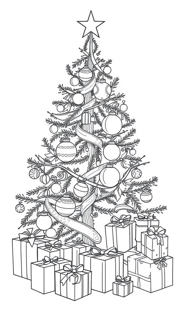 12 Christmas Gifts Under The Tree Coloring Pages - Printable & Free To ...