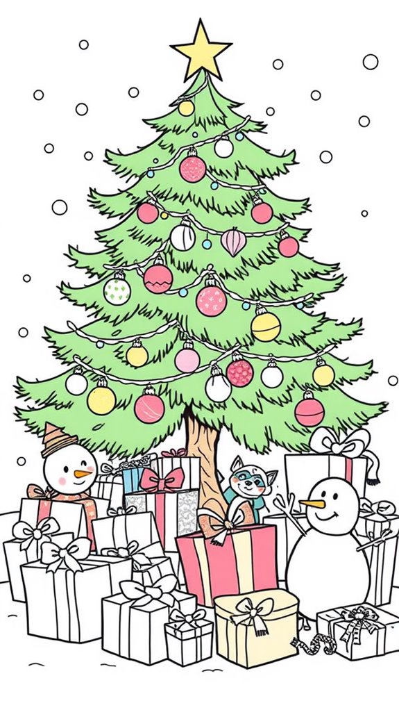 12 Christmas Gifts Under The Tree Coloring Pages - Printable & Free To ...