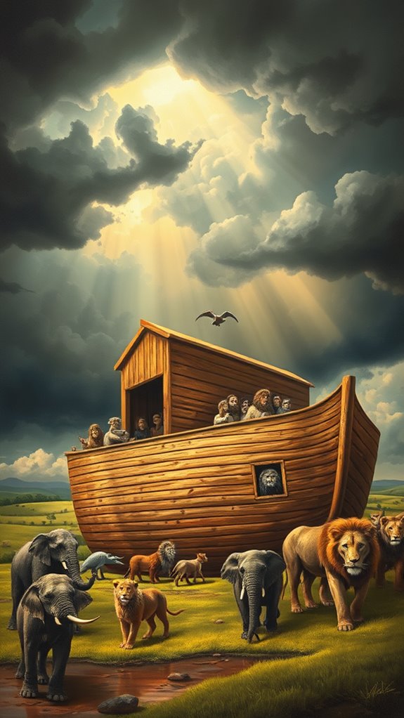 12 Unique Noah's Ark Paintings in Diverse Styles - Encouraging Bible Verses