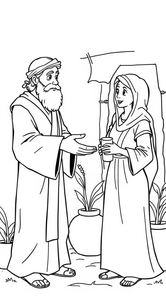 Elijah Widow Coloring Zarephath Pages Bible Printable Sheets Colouring ...