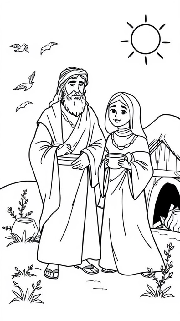 Elijah Widow Coloring Pages Zarephath Bible Printable Sheets Colouring ...