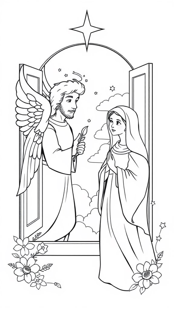 12 Gabriel Visits Mary Coloring Pages - Printable & Free To Download ...