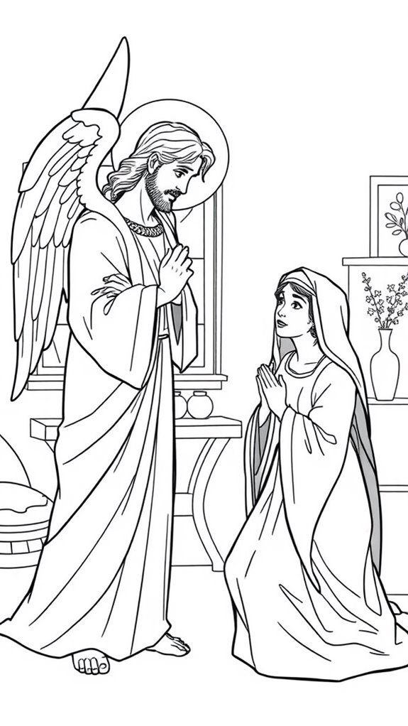 12 Gabriel Visits Mary Coloring Pages - Printable & Free To Download ...