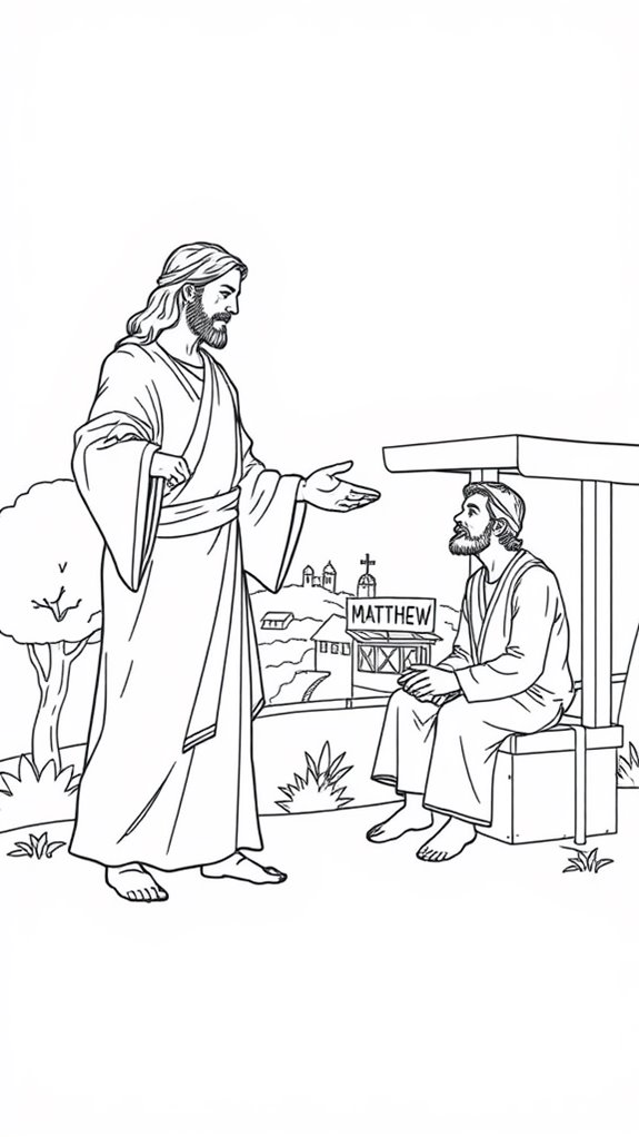 12 Jesus Calls Matthew Coloring Pages - Printable & Free To Download ...