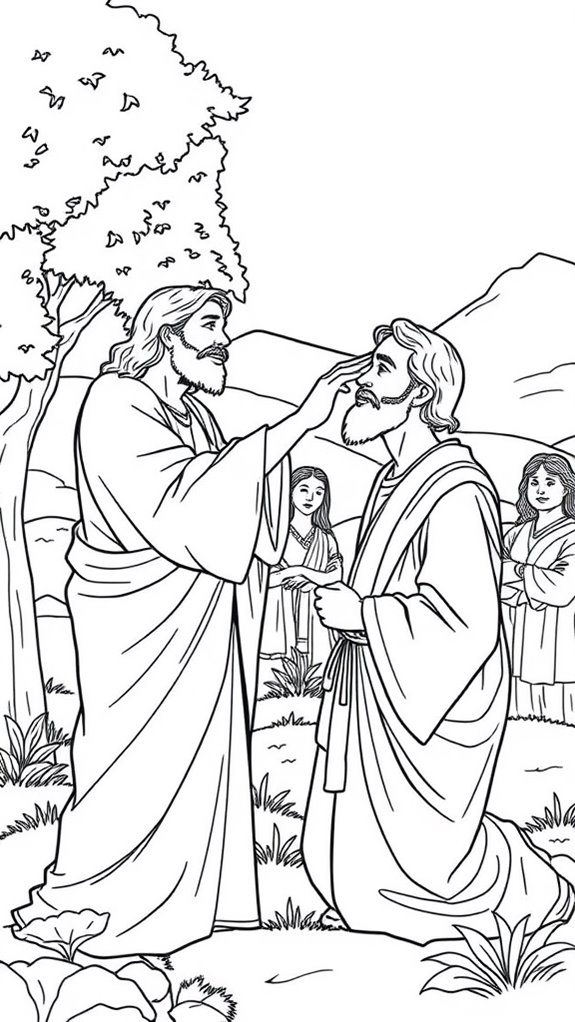 Jesus Blind Man Coloring Page Sketch Coloring Page