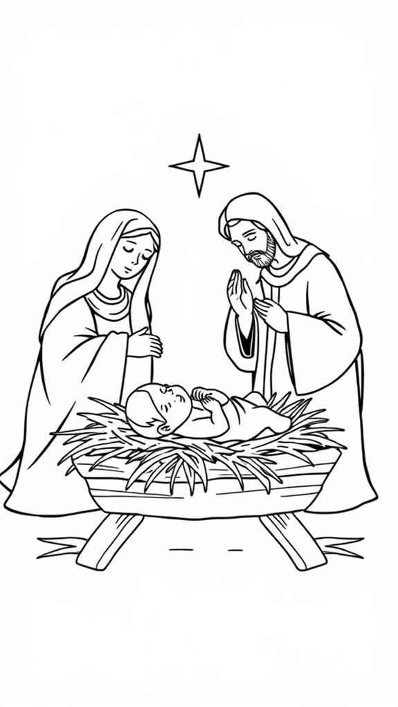 12 Jesus In The Manger Coloring Pages - Printable & Free To Download ...