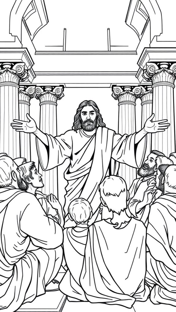 Jesus Temple Coloring Boy Pages Bible Printable Drawing Child Kids De ...