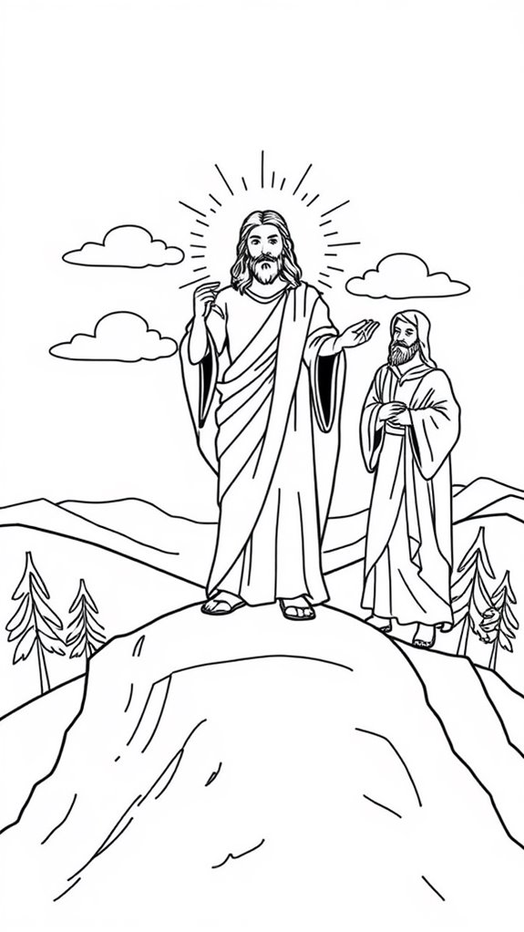 Jesus Transfiguration Coloring Pages Printable Bible Crafts Knocking ...