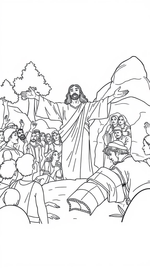 Lazarus Coloring Jesus John Kids Pages Bible Raises Raising Sunday ...