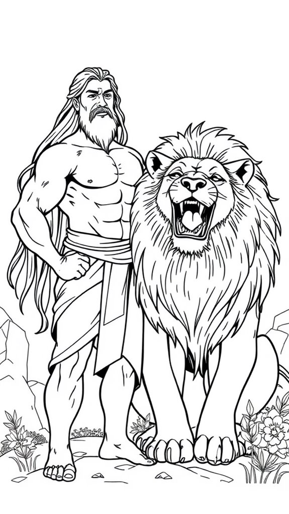 Coloring Samson Bible Printable Pages Kids Activity Activities Sunday ...