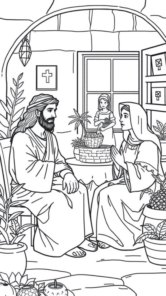 Mary And Martha Coloring Pages Coloring Pages