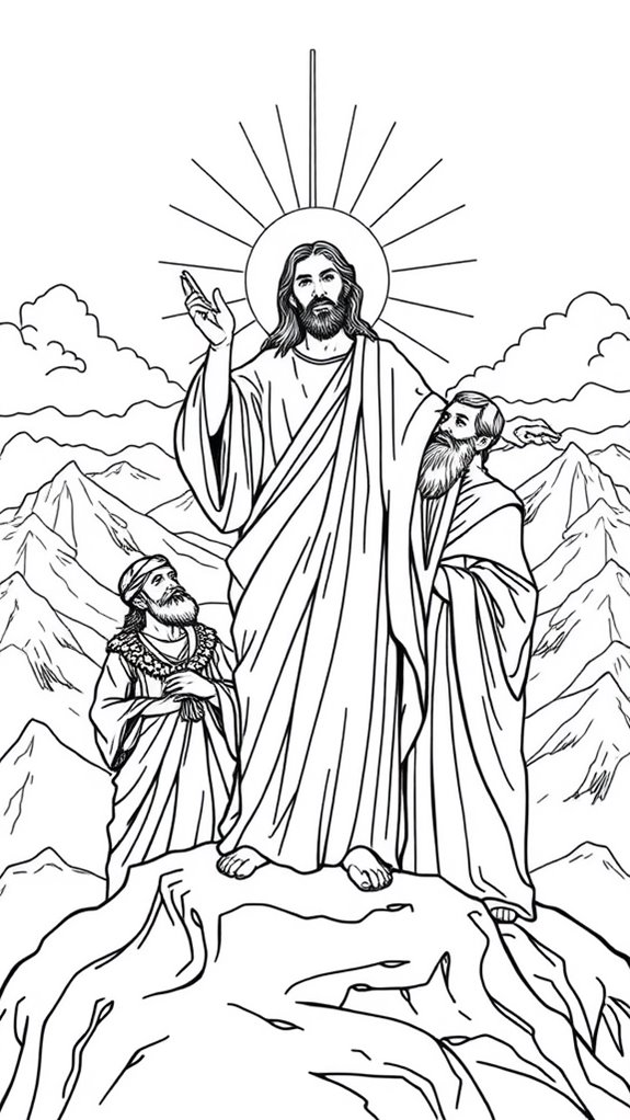 Transfiguration Coloring Jesus Bible Pages Sunday School Kids Crafts ...